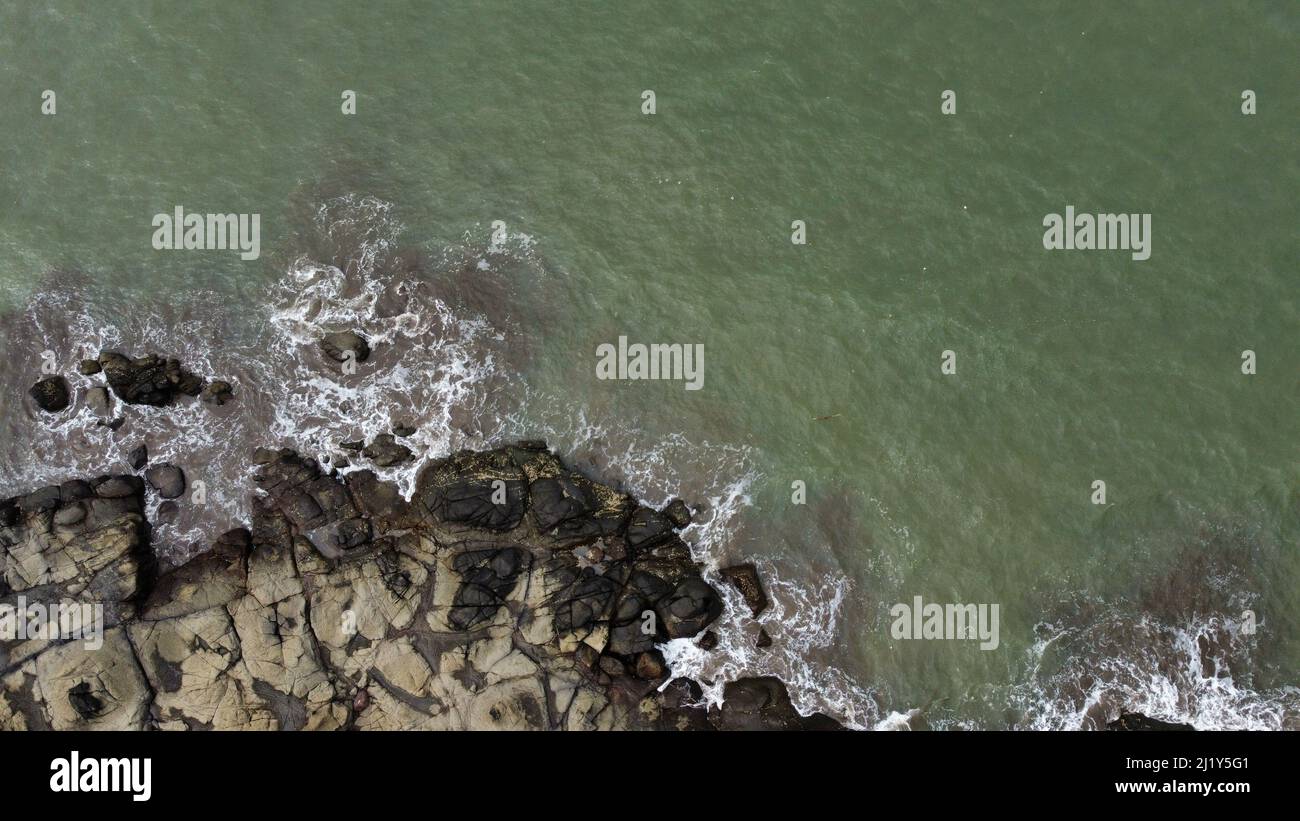 A bird's eye view of the sea near the bay Stock Photo - Alamy