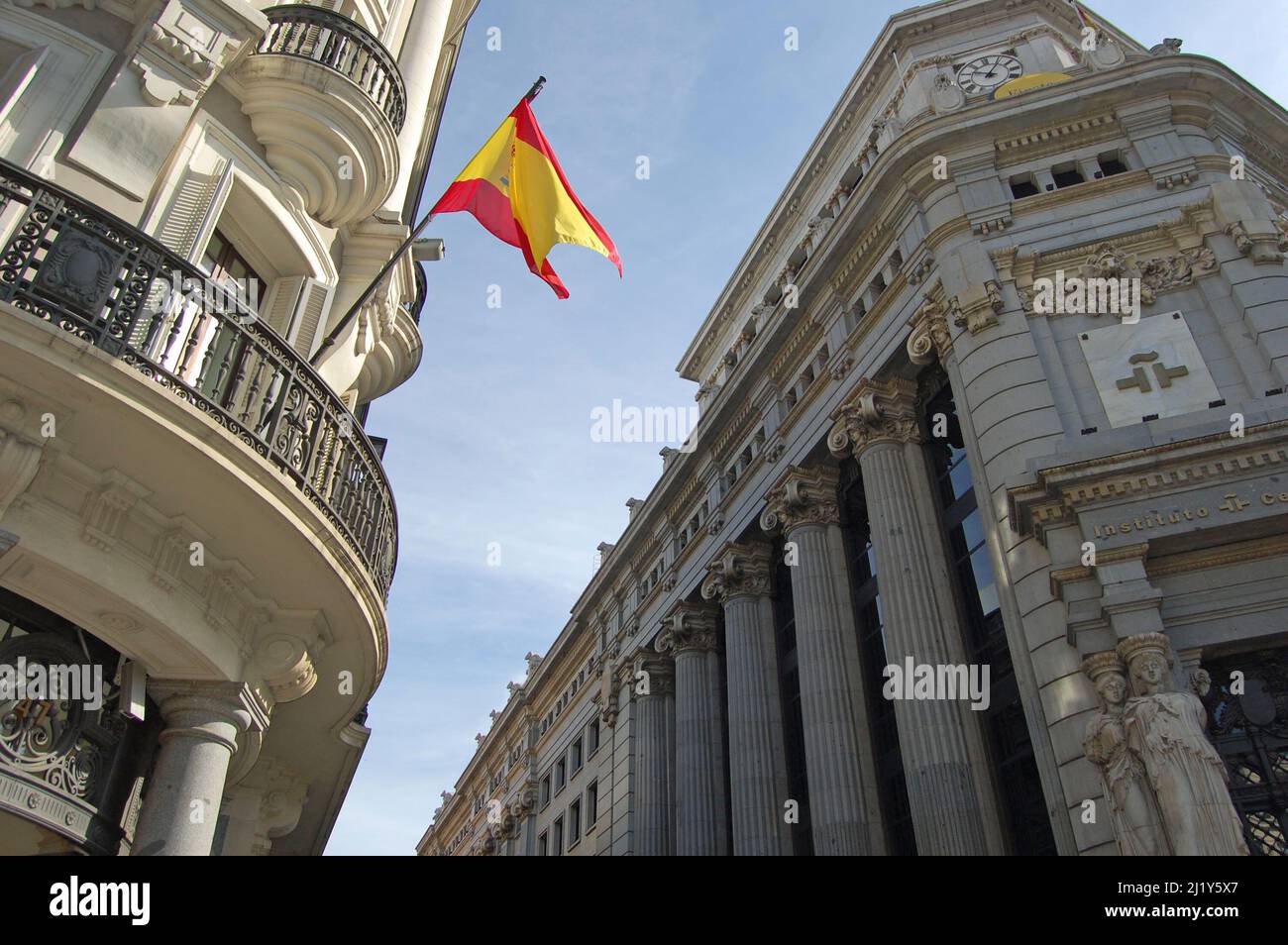 A low angle shot of a buildings in Madrid, Spain Stock Photo - Alamy