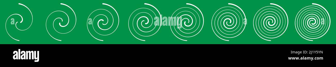 Spiral, swirl, twirl and whirl element. Helix, volute ripple, vortex ...