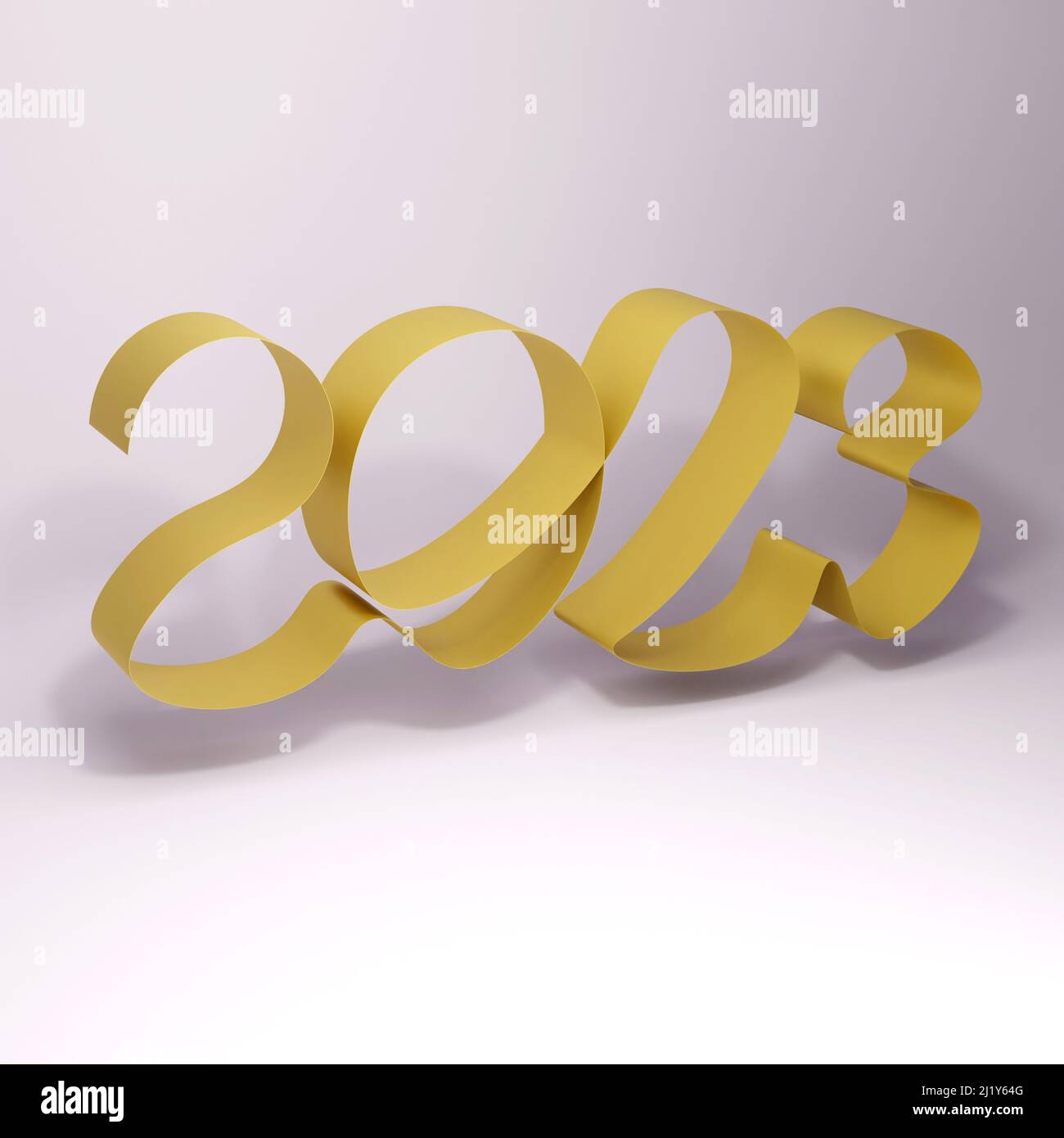 3d render illustration of date 2023 yellow color Stock Photo - Alamy