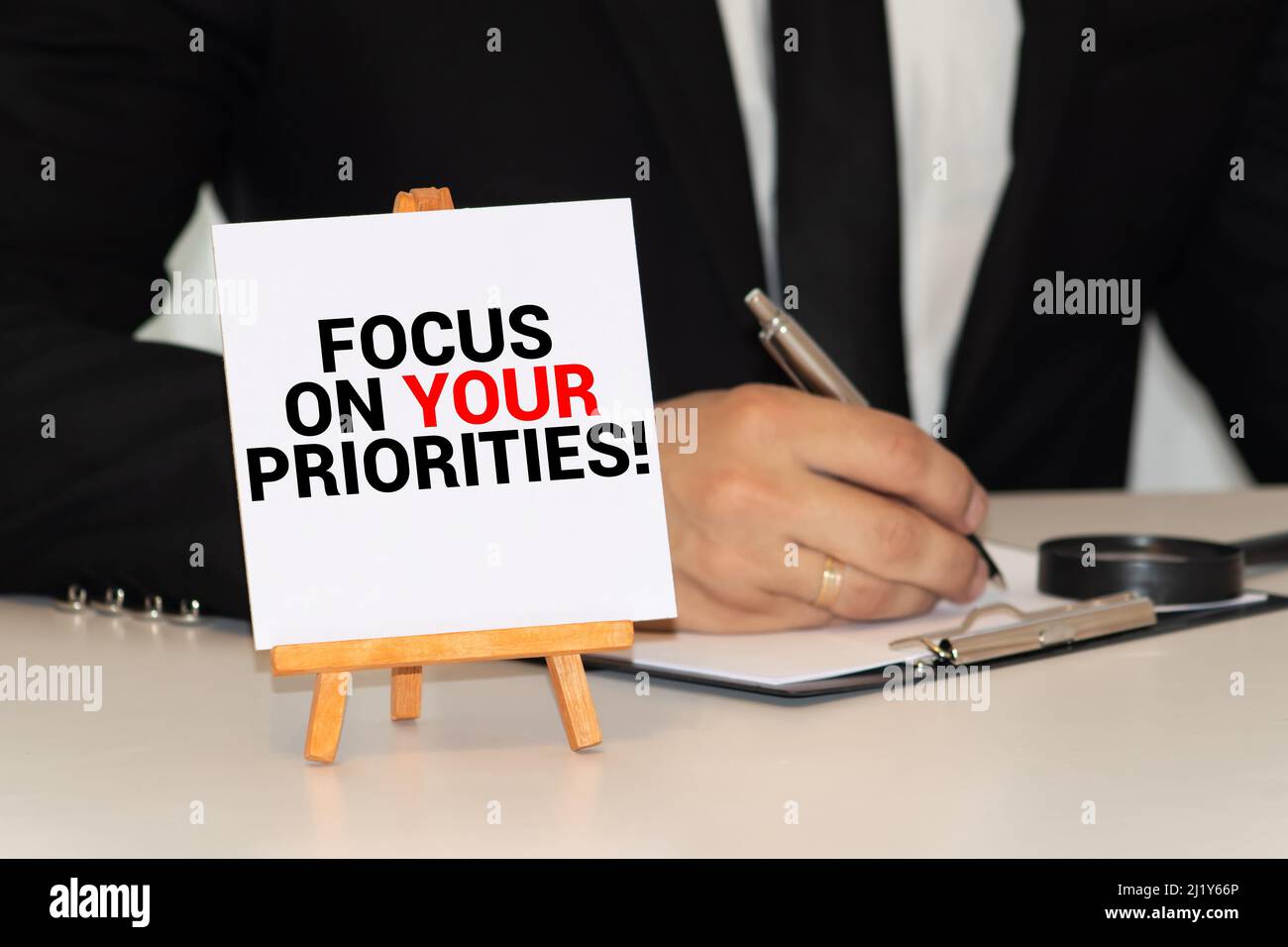 Focus on your priorities, business personal concept Stock Photo - Alamy