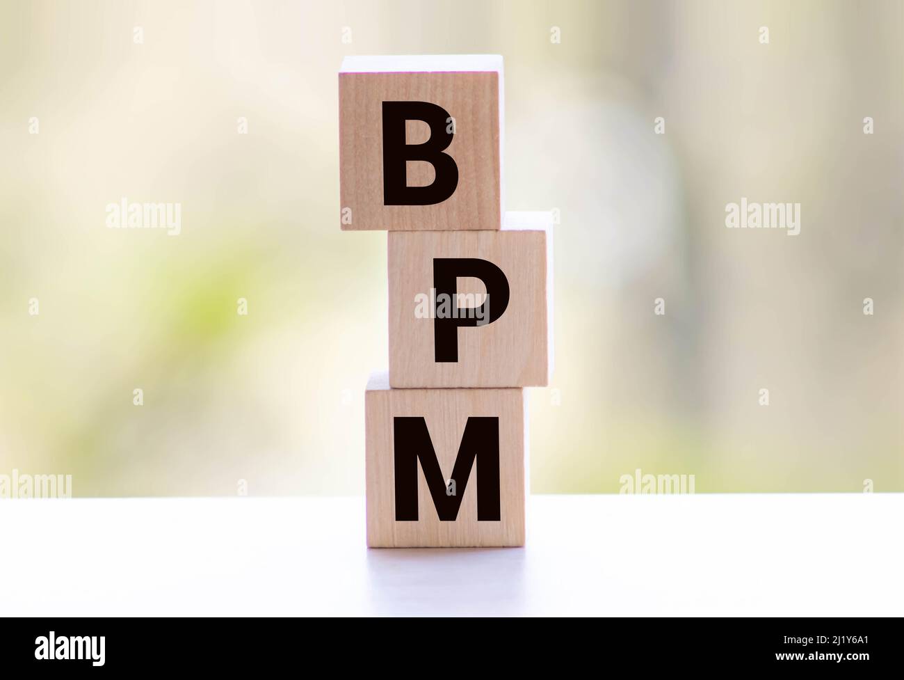 Word BPM made with wood building blocks,stock image Stock Photo - Alamy