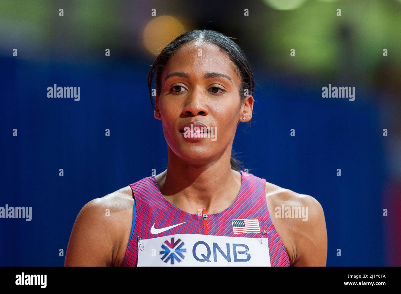 Belgrade, Serbia, 20th March 2022. Ajee Wilson of USA during the World ...