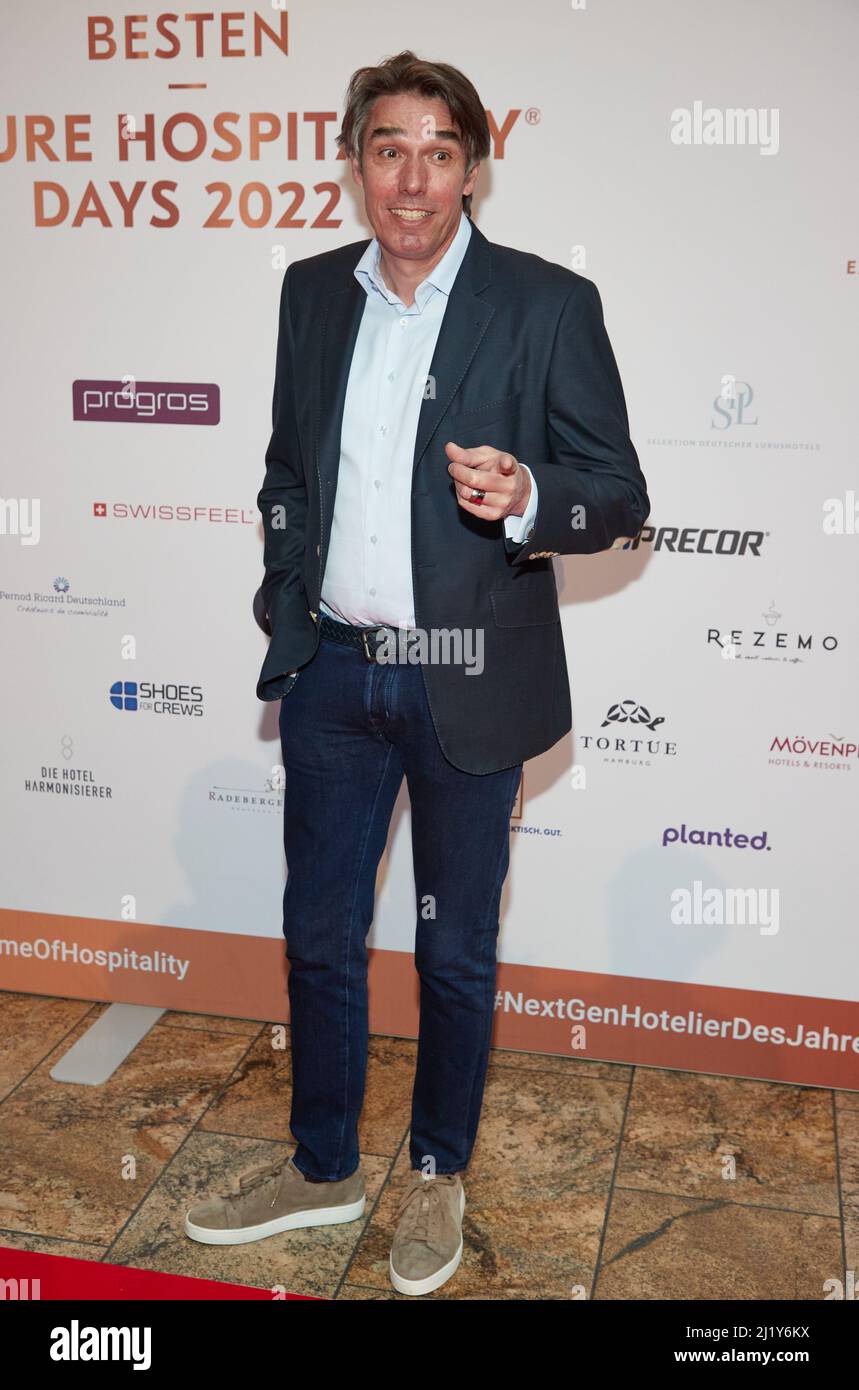 Hamburg, Germany. 28th Mar, 2022. Michael Stich, ex-tennis pro, arrives ...