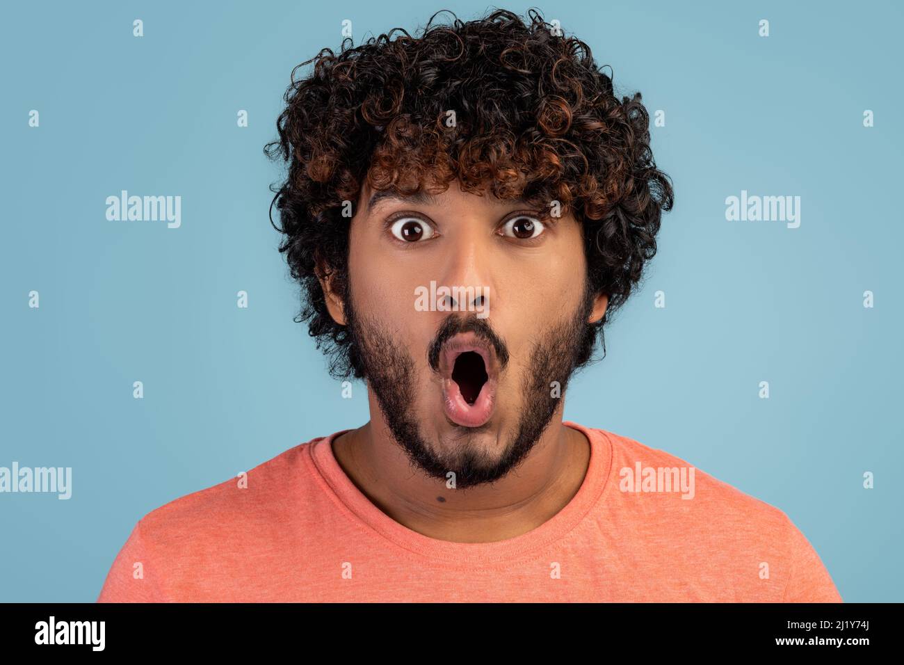 Portrait surprised excited guy hi-res stock photography and images - Alamy
