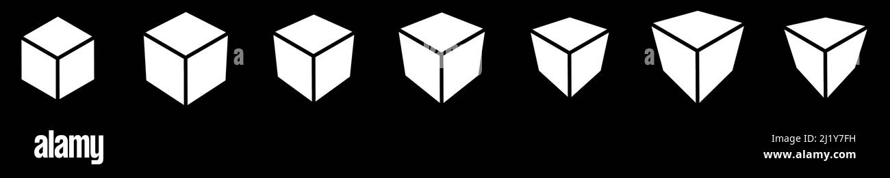 3d Cube icon, symbol illustration. Building, cargo icon. Squares cubic ...