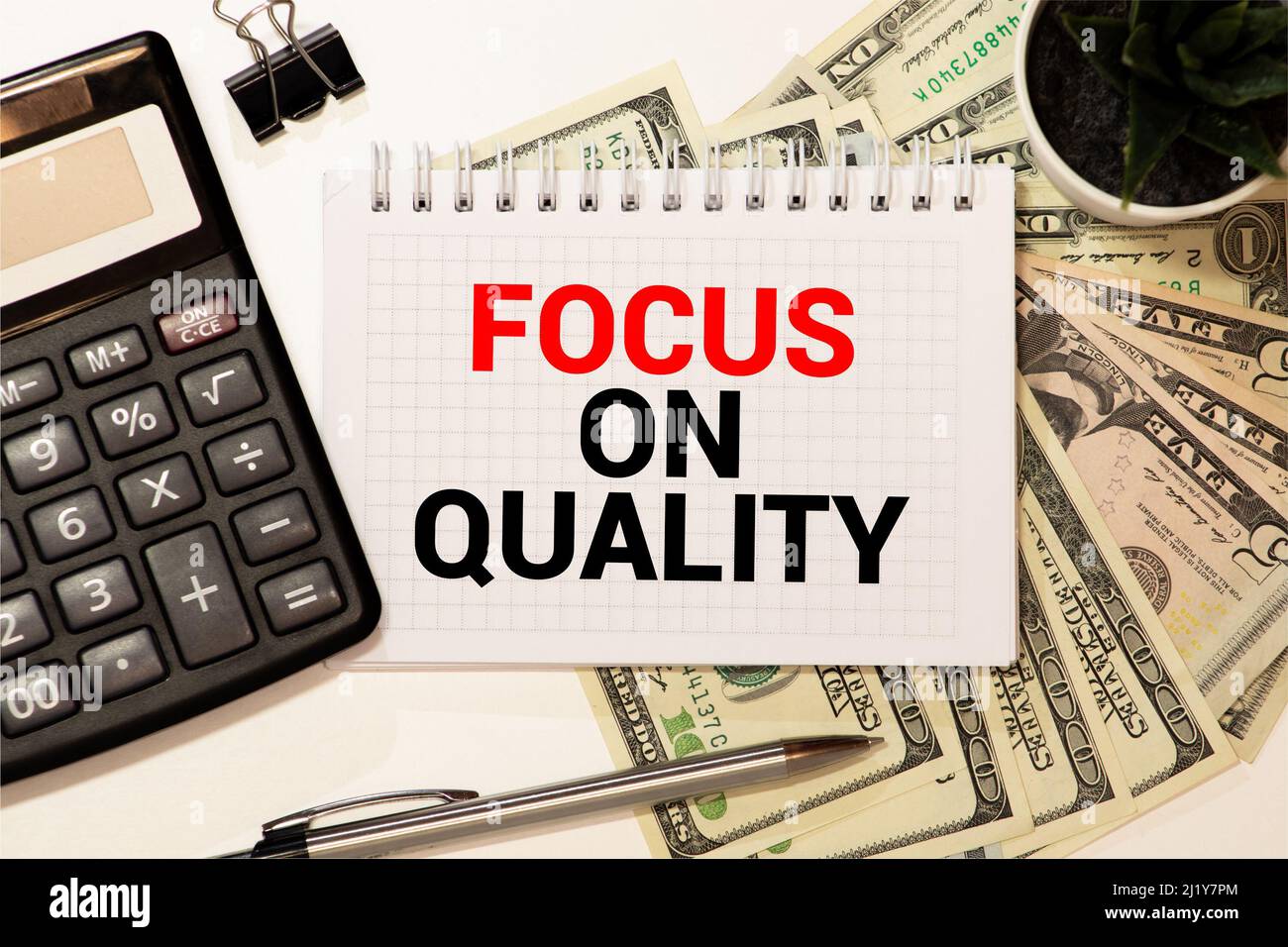 We focus on quality, table for your desing, concept Stock Photo - Alamy