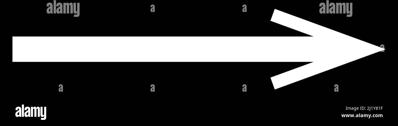 Long, oblong right arrow, cursor, pointer element, shape vector graphic ...