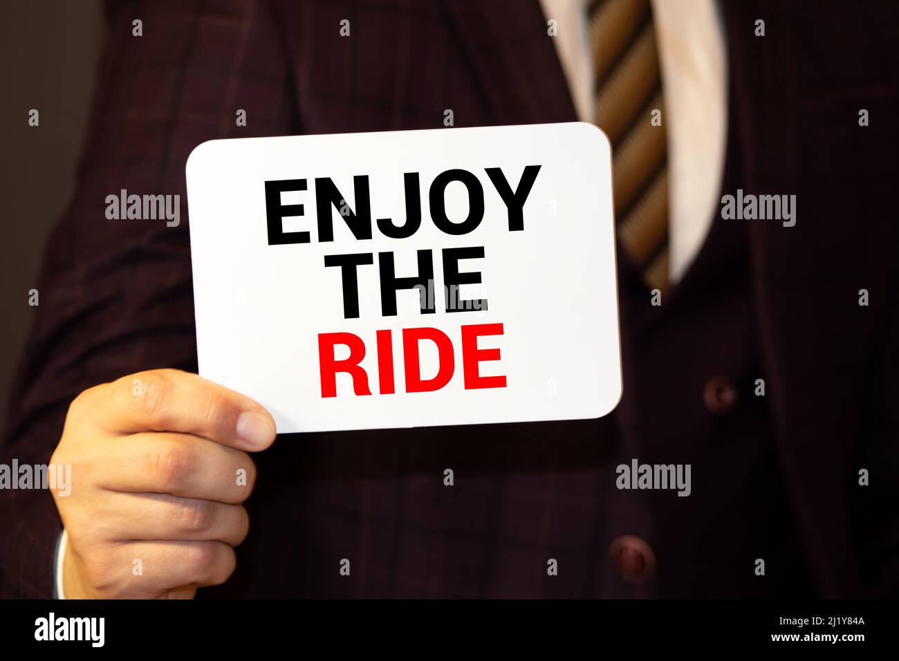 ENJOY THE RIDE motivational quote. business concept Stock Photo - Alamy