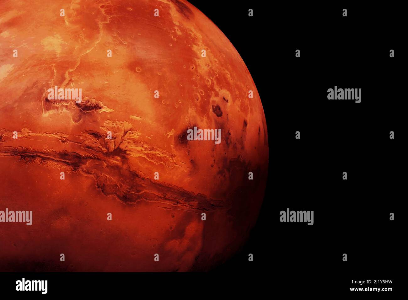 Planet Mars on a dark background. Elements of this image furnished by ...