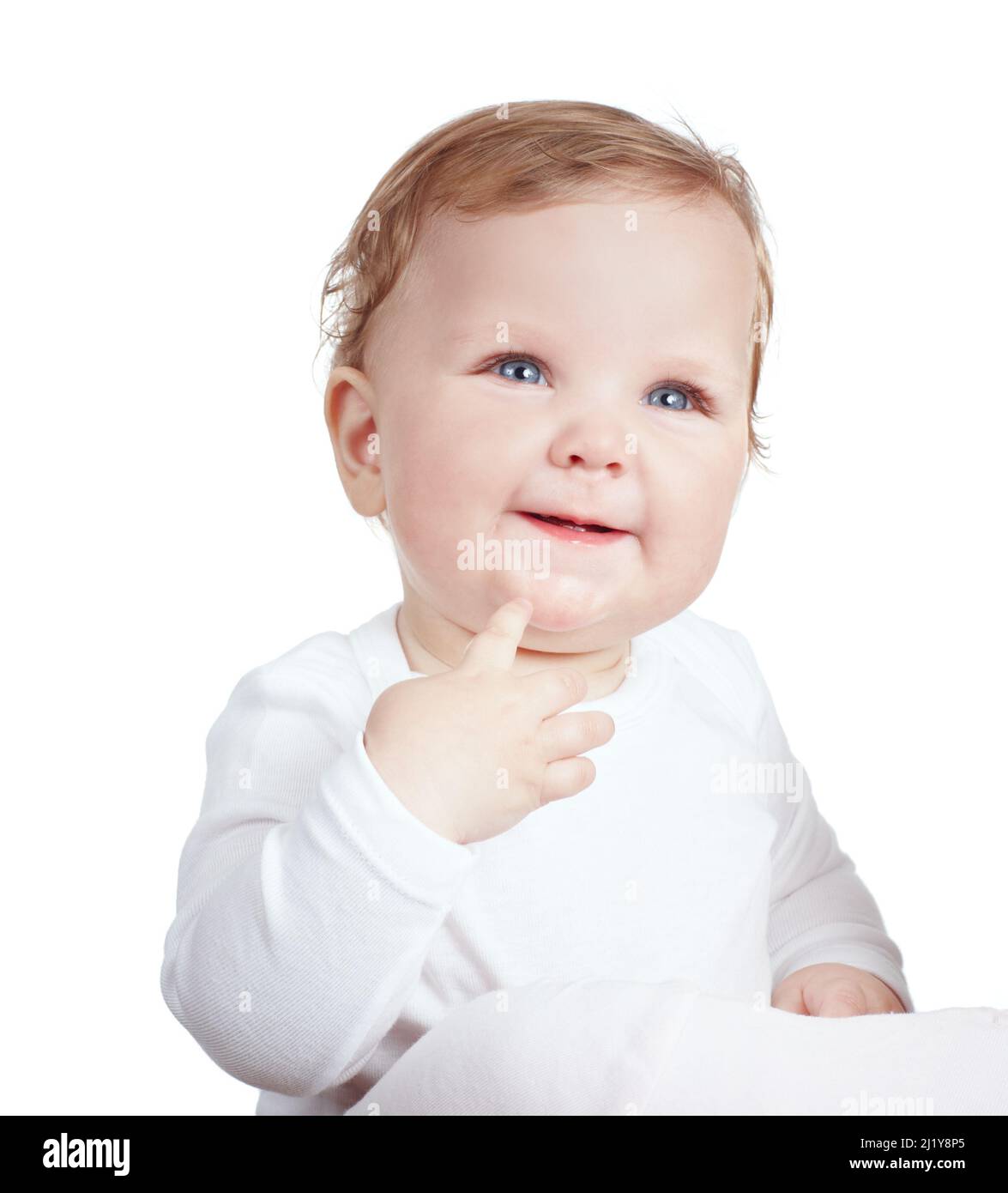 Mommys little princess. Closeup shot of a cute baby girl touching her ...