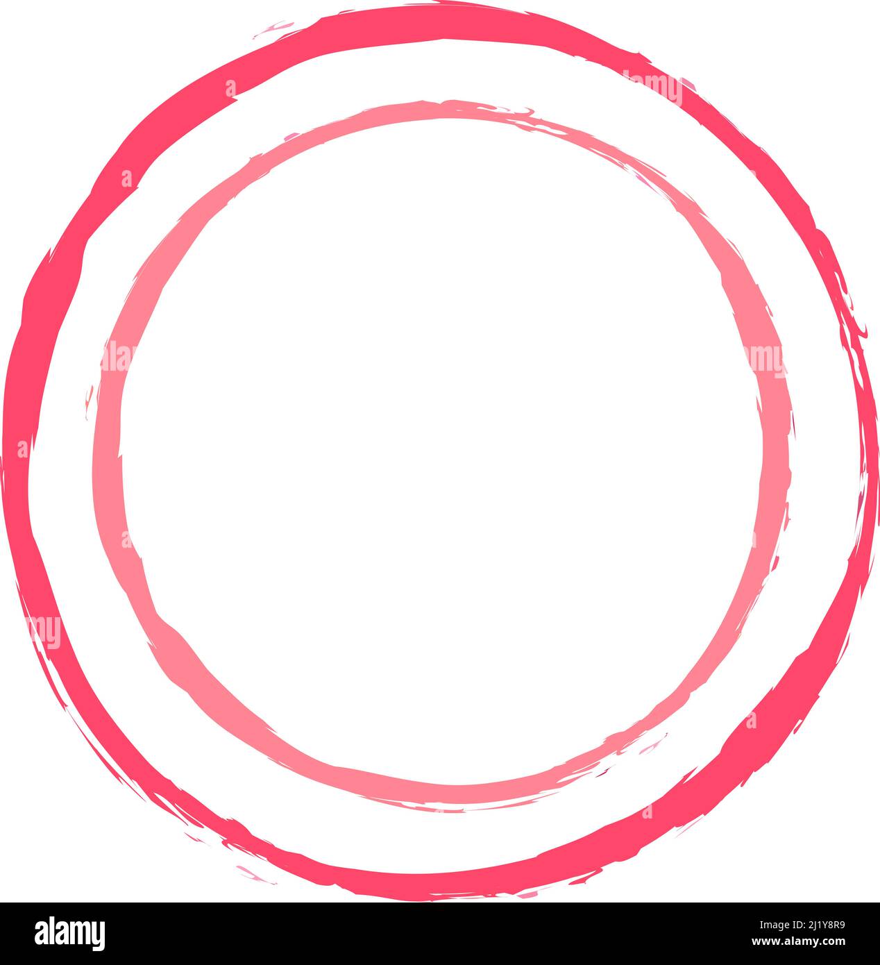 Colorful Paintbrush, brushstroke grungy, grunge texture circle. Smeared ...