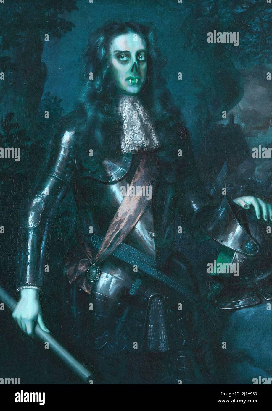 a spooky horror portrait of a vintage royal vampire monster Stock Photo ...