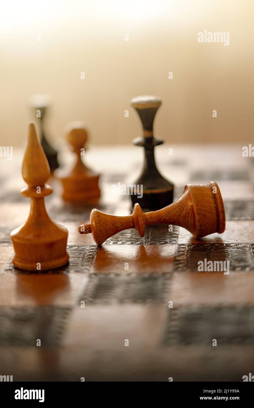 loosing in chess game give up the king concept Stock Photo - Alamy