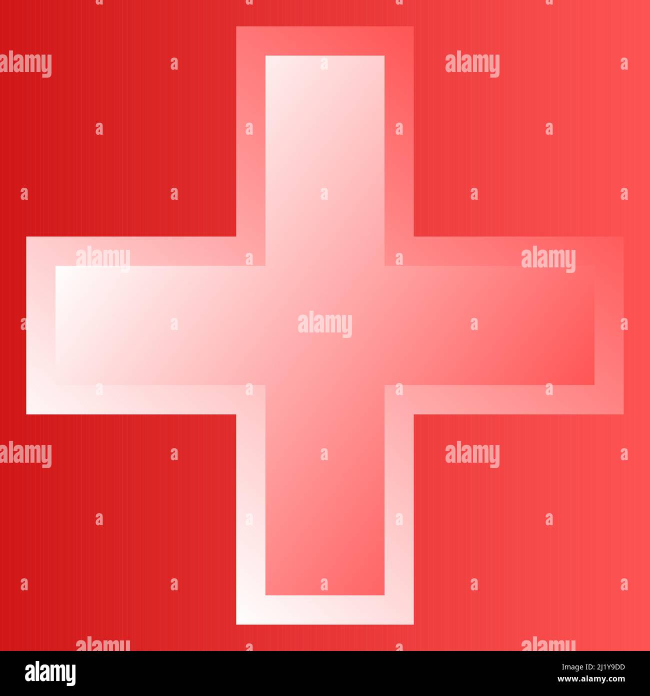 3d bevel cross as healthcare, first-aid, emergency response and as aid ...