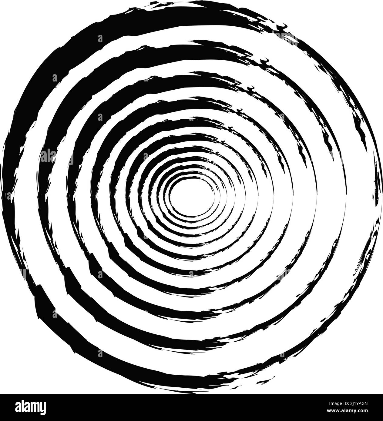 Paintbrush, brushstroke grungy, grunge texture circle. Smeared, smudged ...