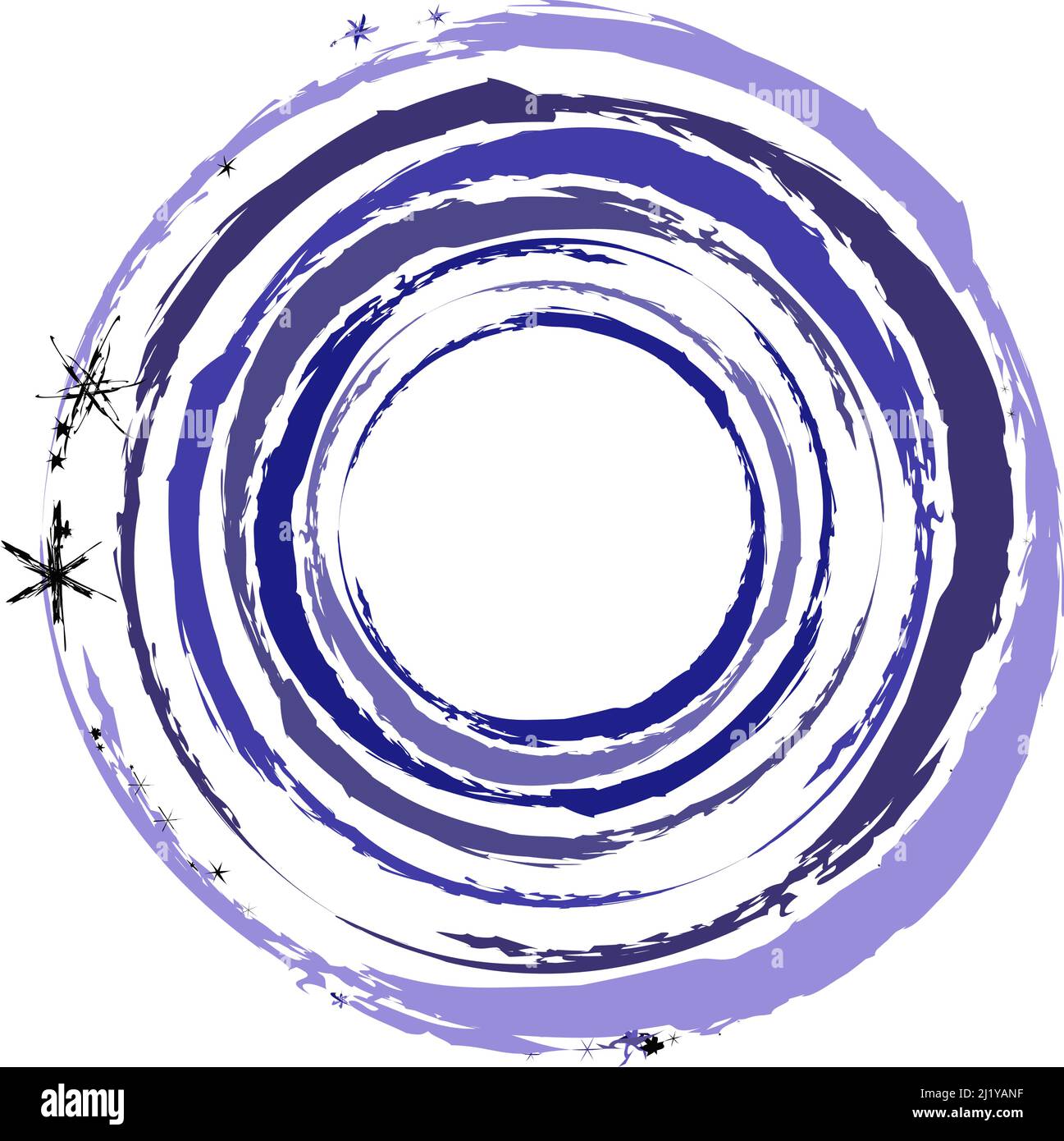 Colorful Paintbrush, brushstroke grungy, grunge texture circle. Smeared ...