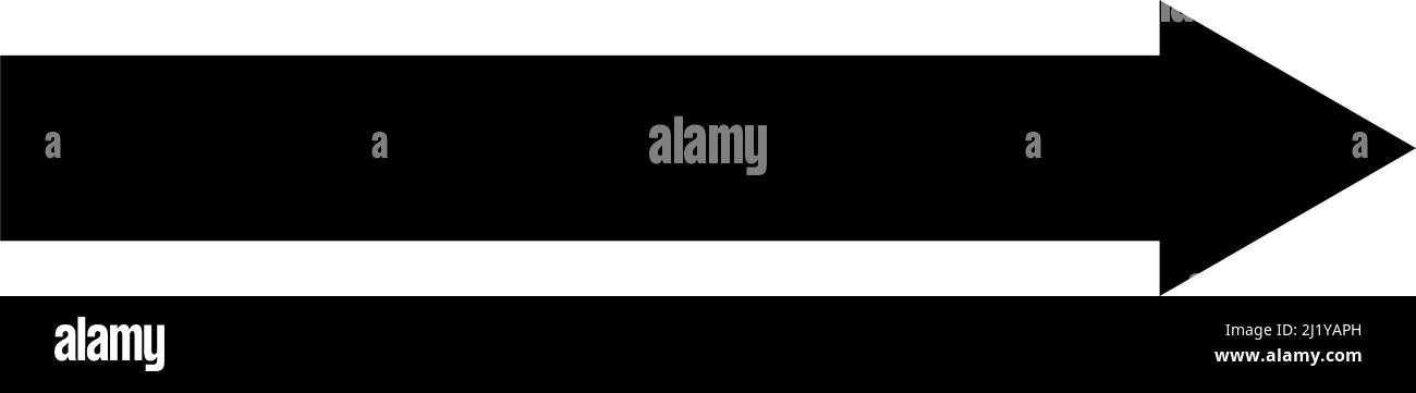 Long, oblong right arrow, cursor, pointer element, shape vector graphic ...