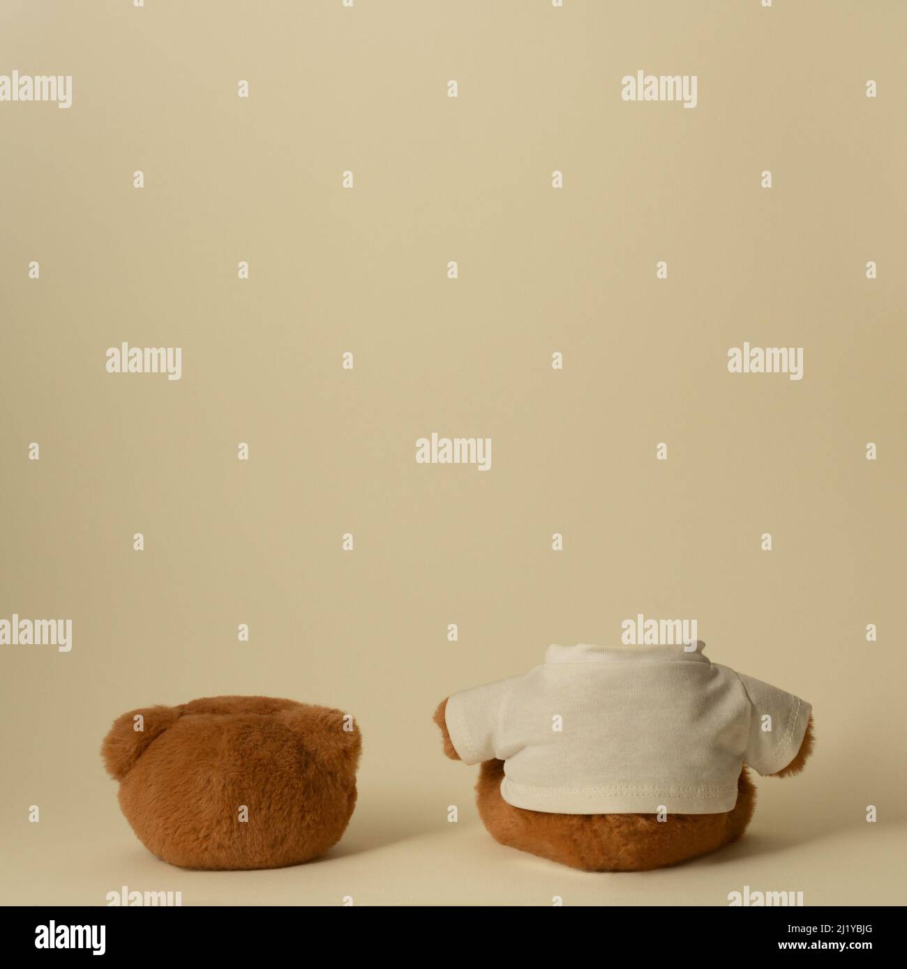 Headless teddy bear toy on minimal background symbolizing anxiety ...