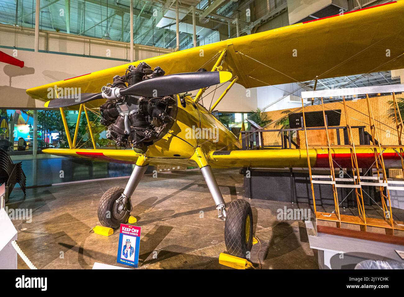 Hawaii, United States - August 2016: Boeing N2S-3 Stearman Trainer bi ...