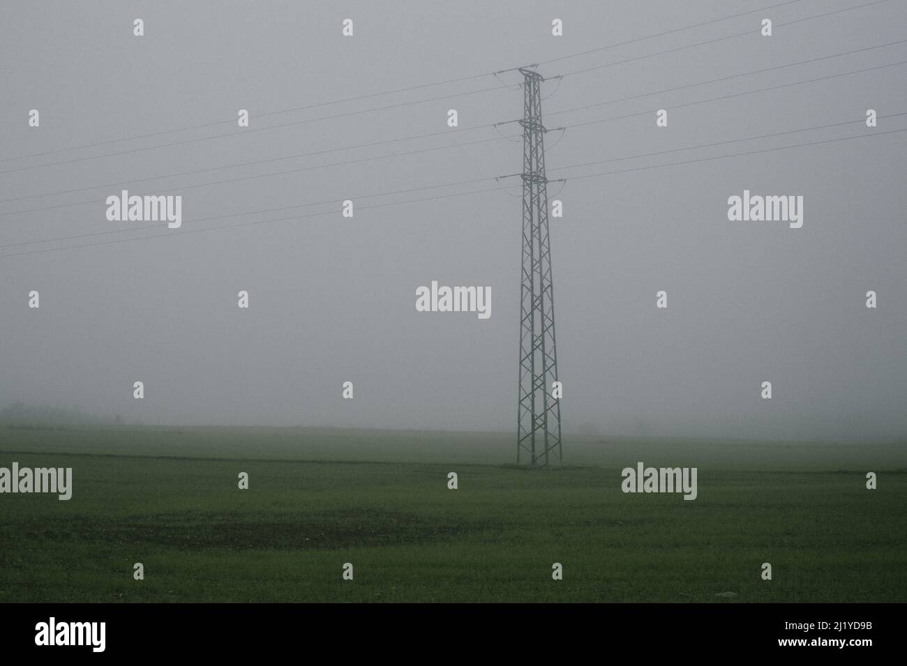 An Electricity Pylon (Transmission tower) in the storm Stock Photo - Alamy
