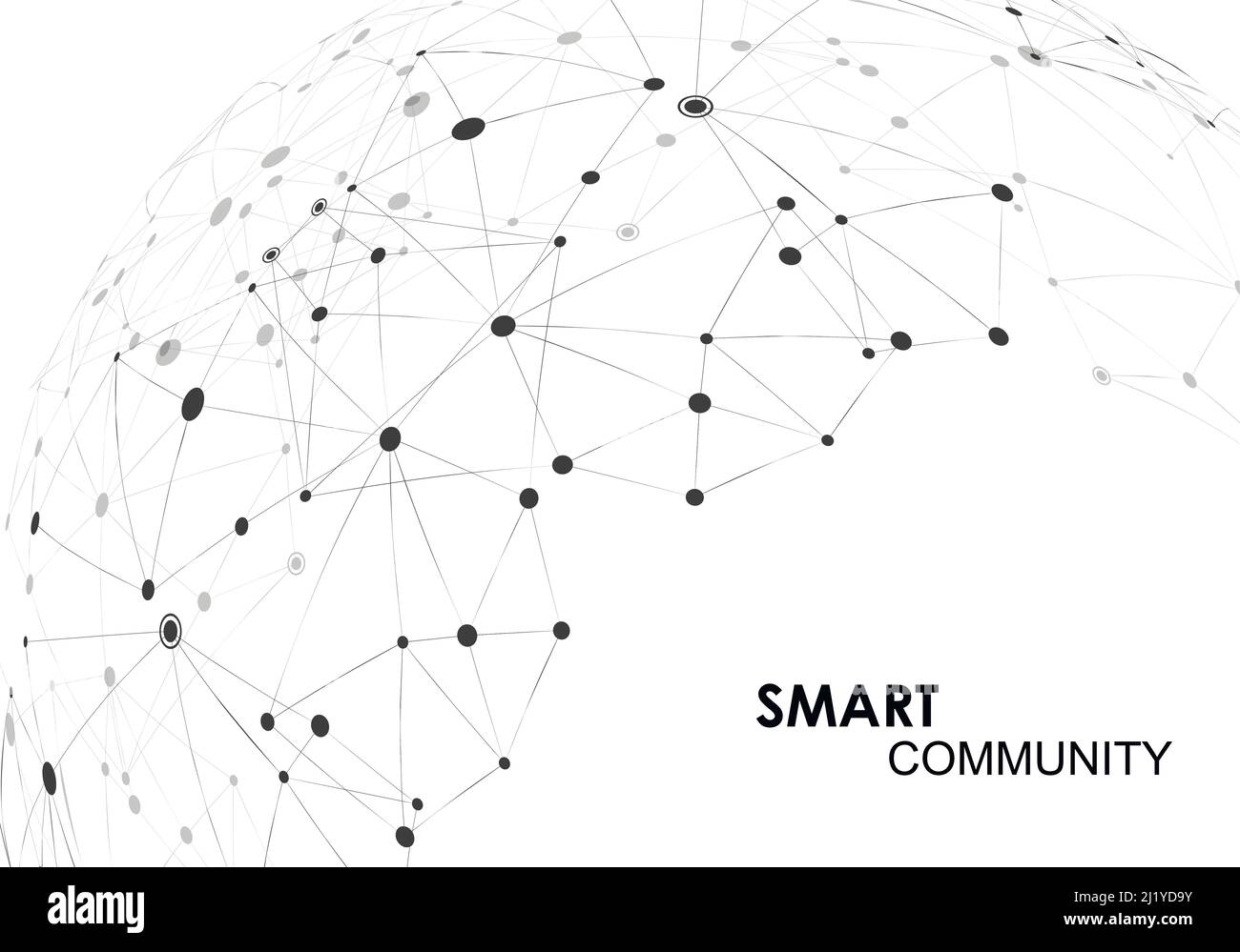 Abstract polygonal geometric shape with connection structure style ...