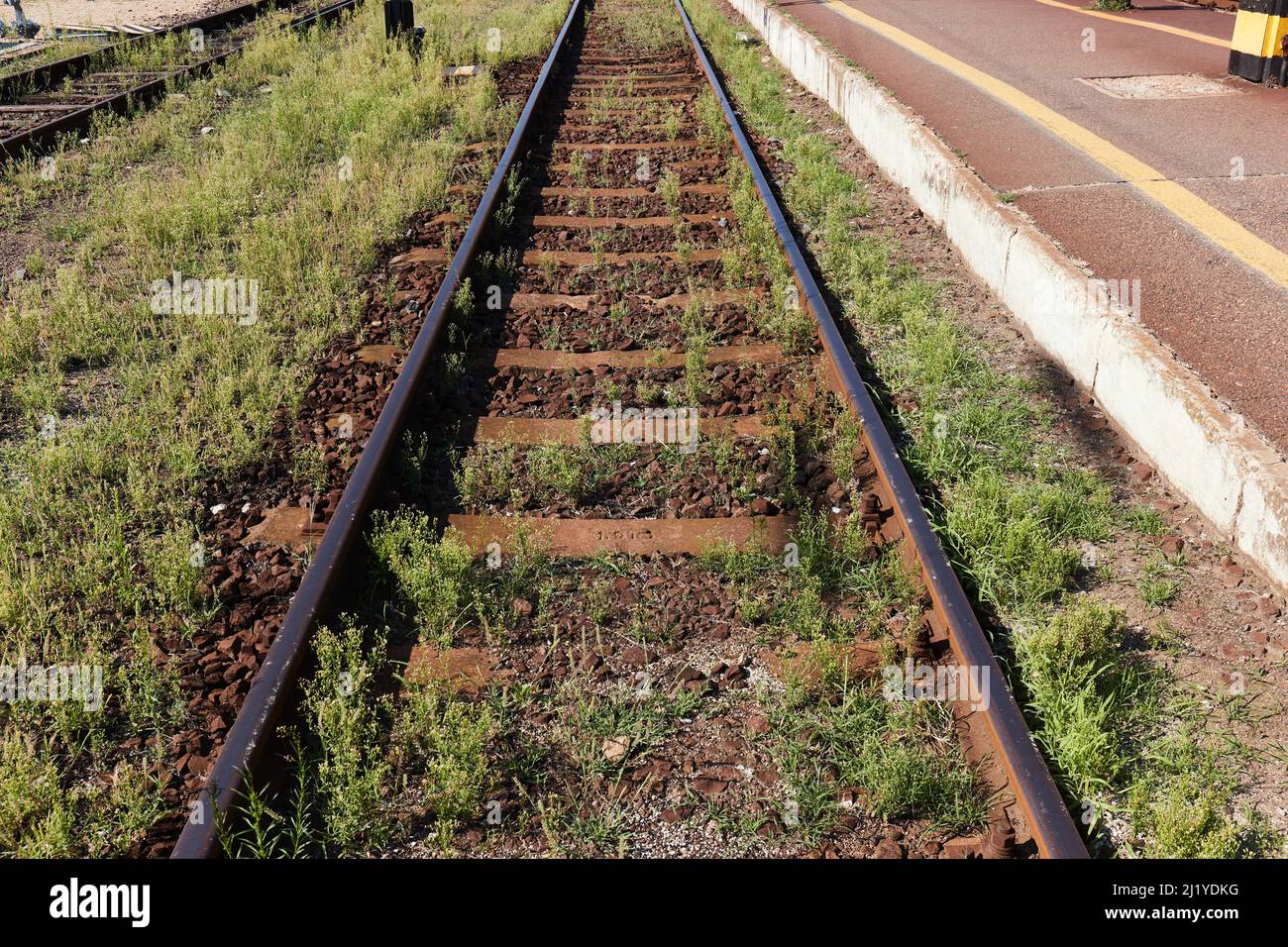 Railway tracks closeup Stock Photo - Alamy
