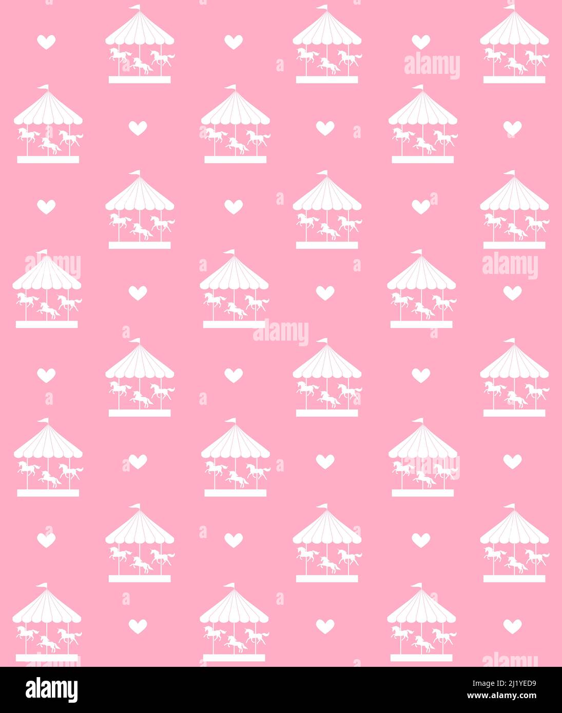 Vector seamless pattern of white carousel on pink Stock Vector Image ...