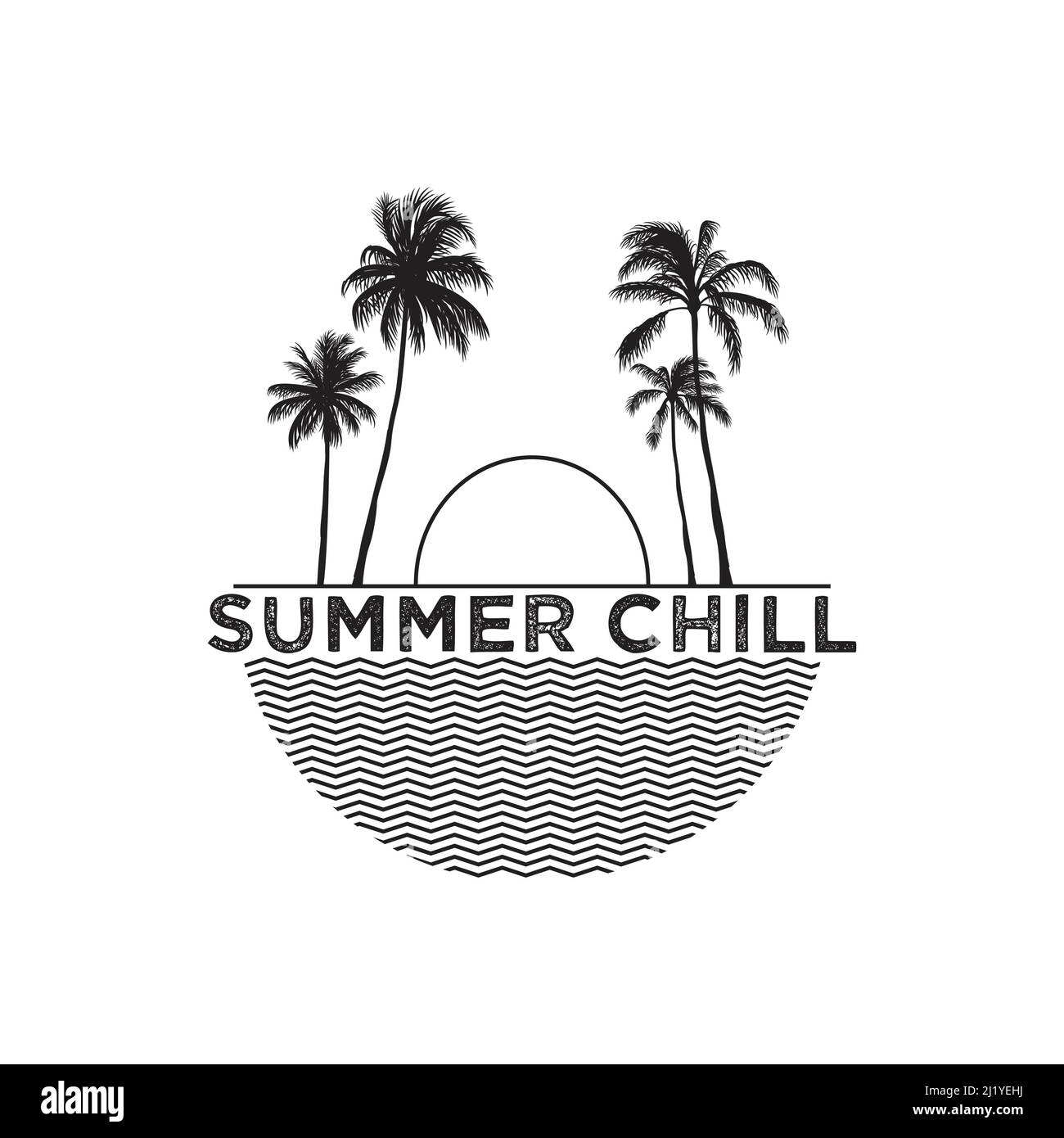 Ocean and beach panoramic landscape. Summer time design artwork ...