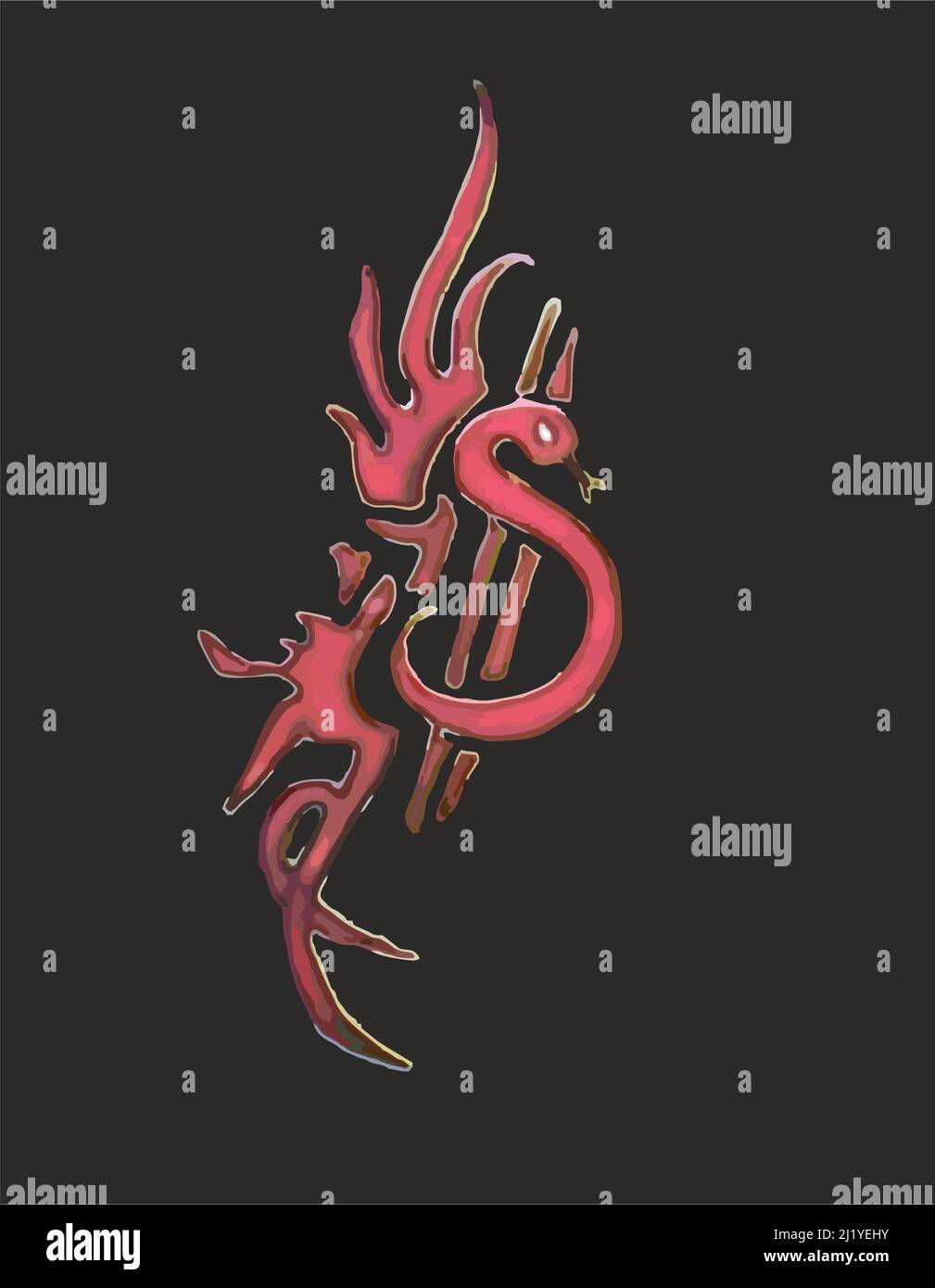 Tribal flame symbol isolated on hi-res stock photography and images - Alamy