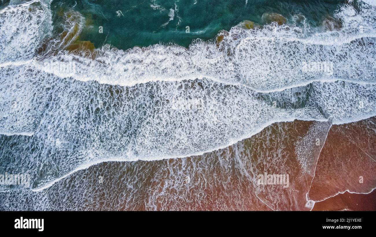 Waves crashing on shore aerial hi-res stock photography and images - Alamy
