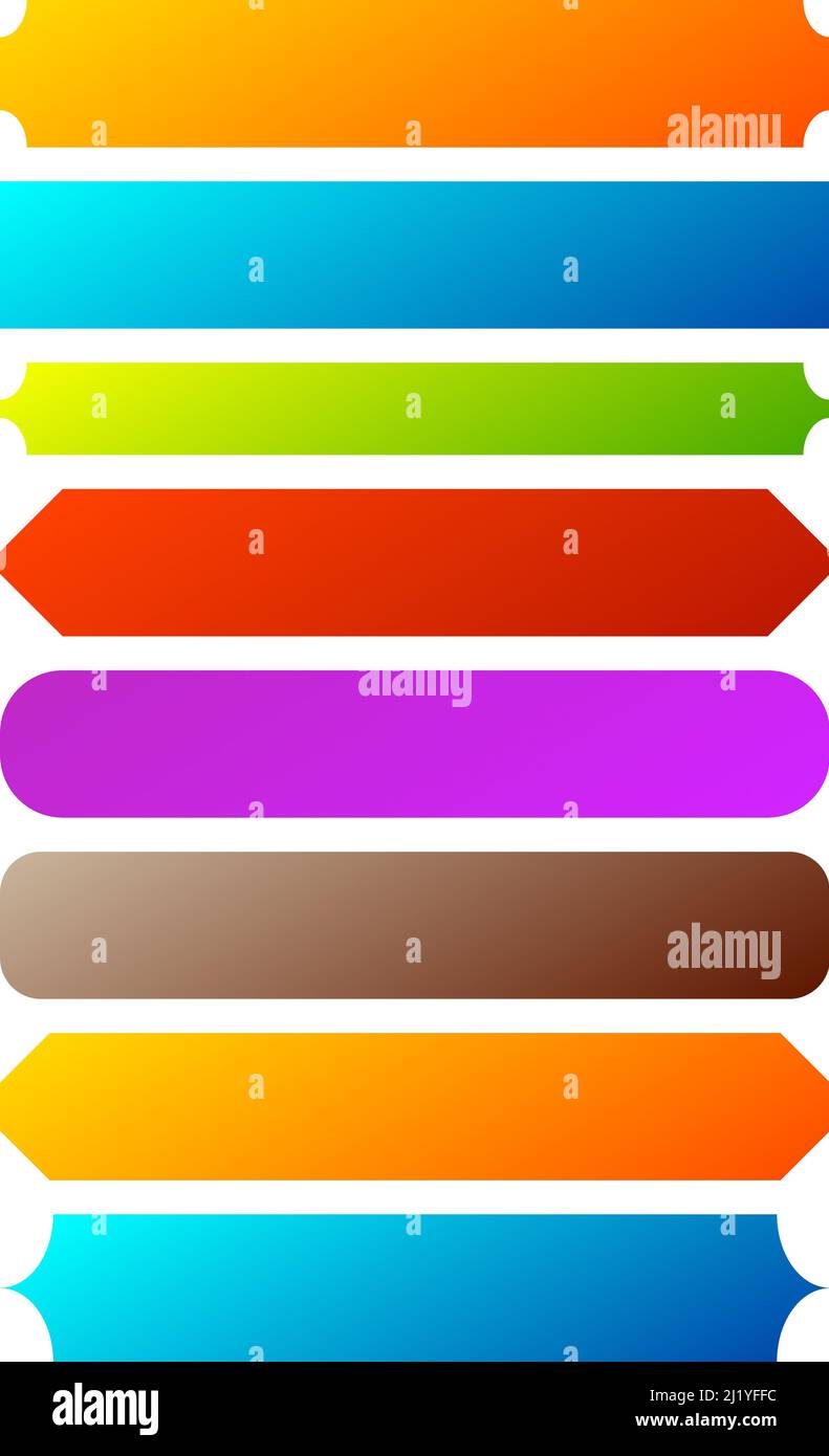 Banner, button, bar shapes with blank, empty space design element ...