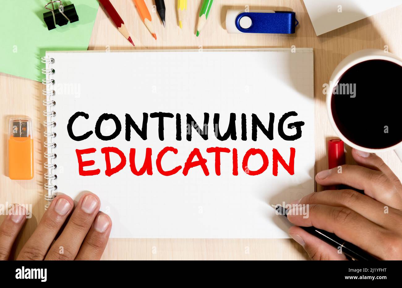 continuing education text write on paper. concept Stock Photo - Alamy