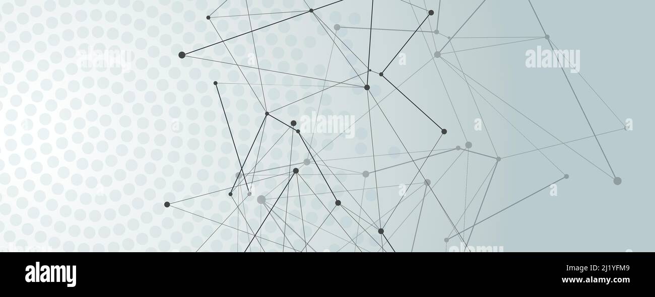Abstract connecting dots and lines. Vector polygonal science and technology background Stock ...