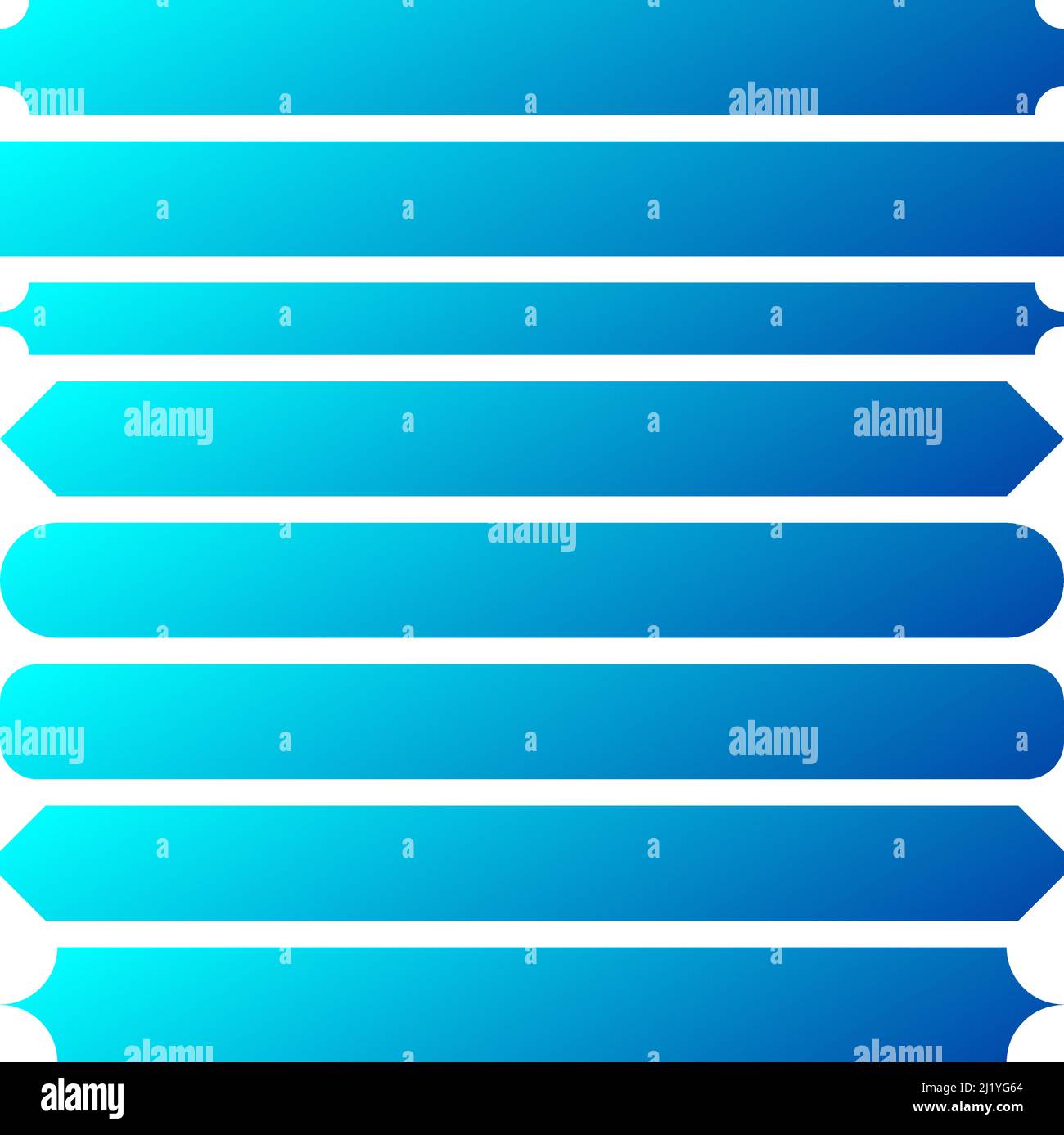 Banner, button, bar shapes with blank, empty space design element ...