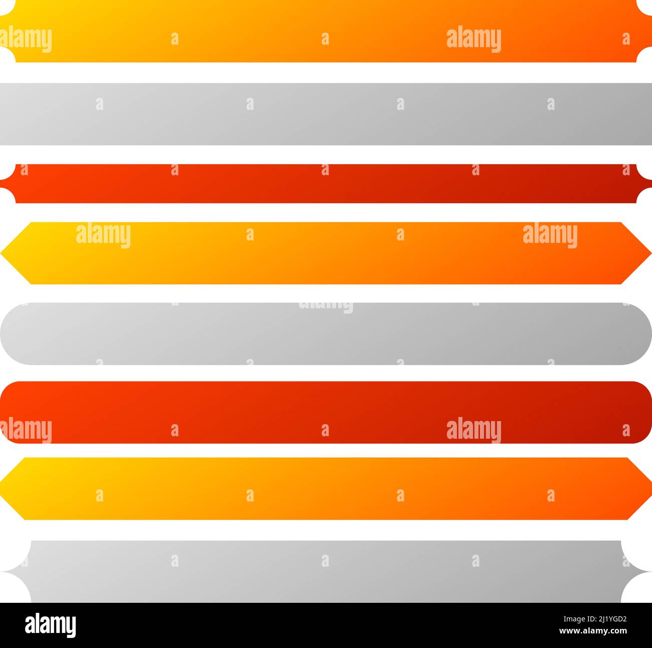 Banner, button, bar shapes with blank, empty space design element ...