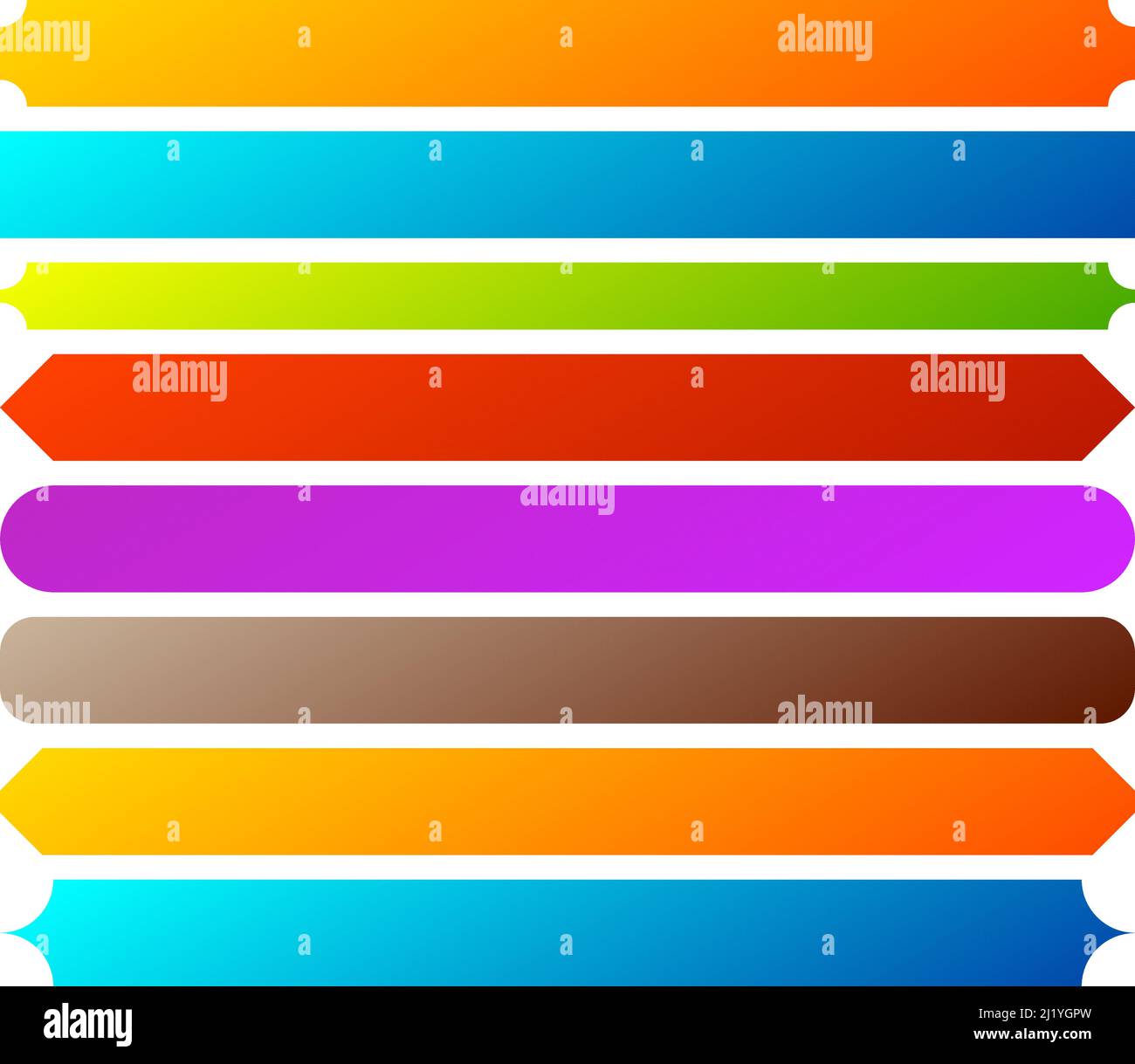 Banner, button, bar shapes with blank, empty space design element ...