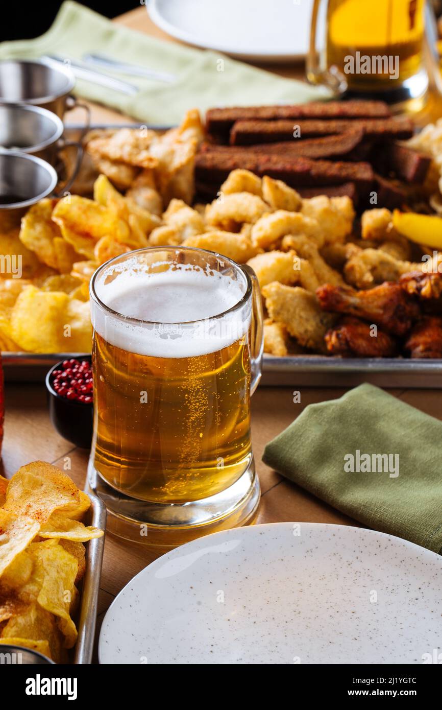 Beer and snacks set hi-res stock photography and images - Alamy