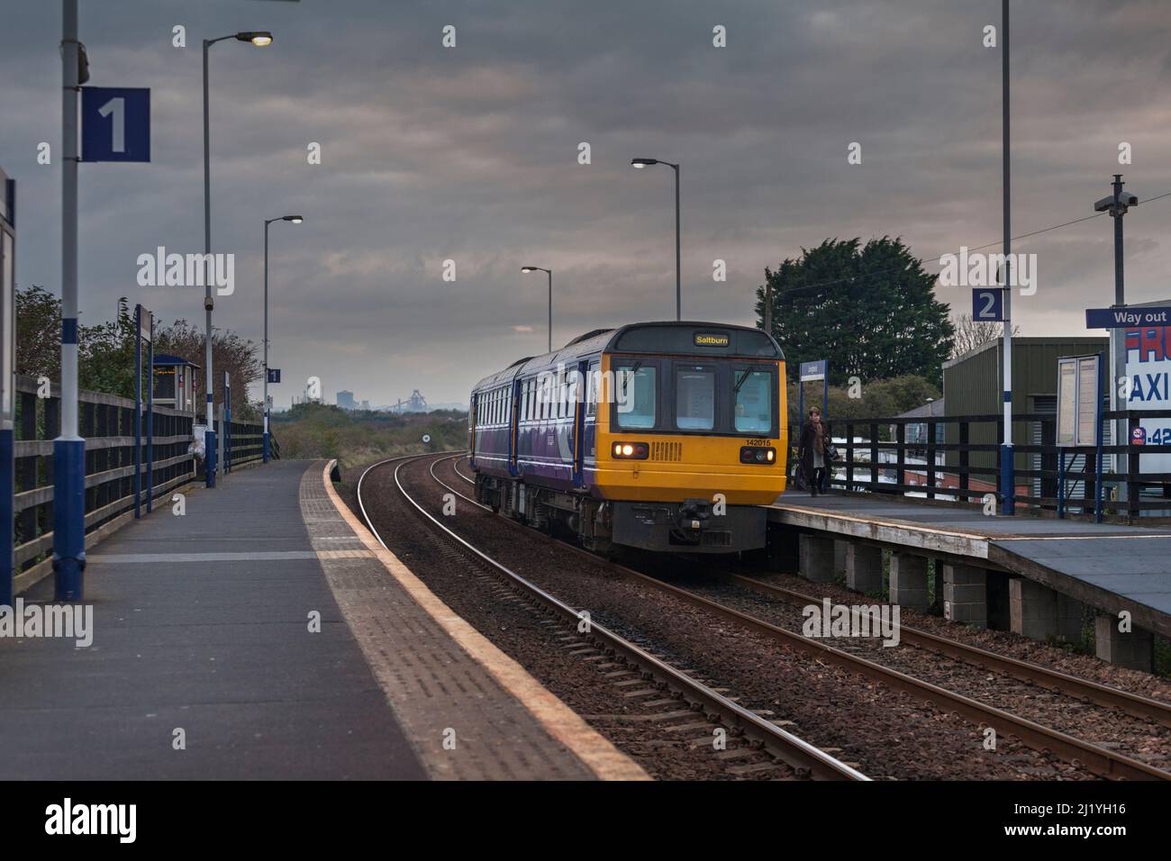 Northern rail class 142 pacer train 142015 at Long Beck railway station ...