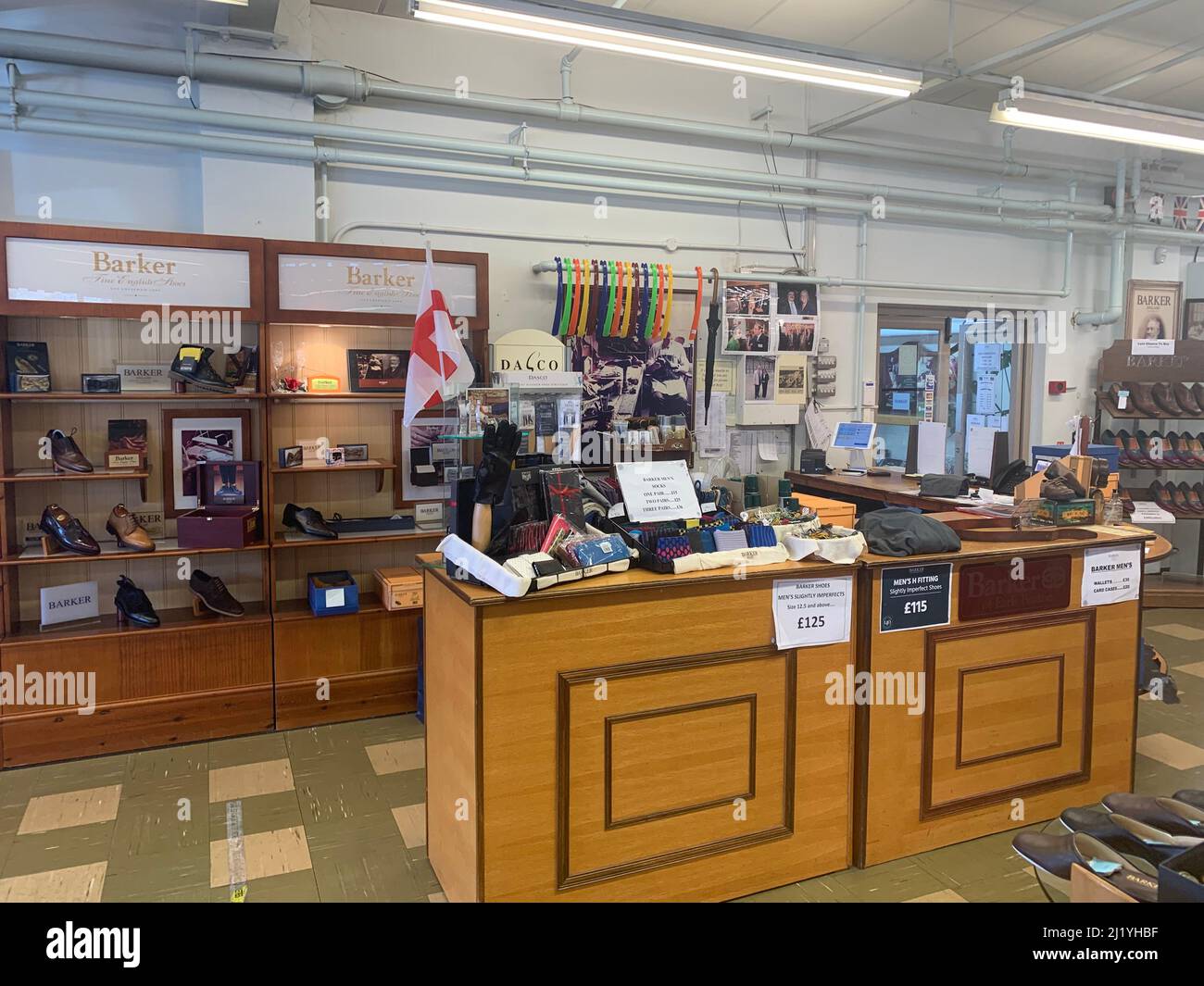 front sales counter at with union flag and display cabinets Barkers ...