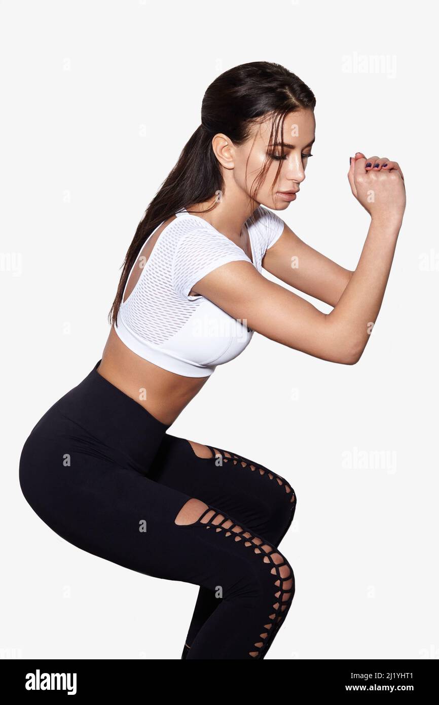 attractive fitness woman, sexy trained female body, lifestyle portrait, caucasian model Stock ...