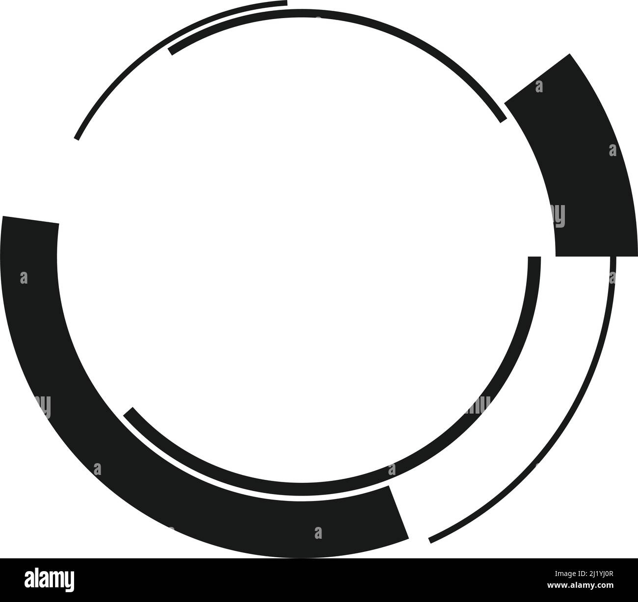 Rotating geometric sci-fi GUI UI hud circle, circular icon, element ...