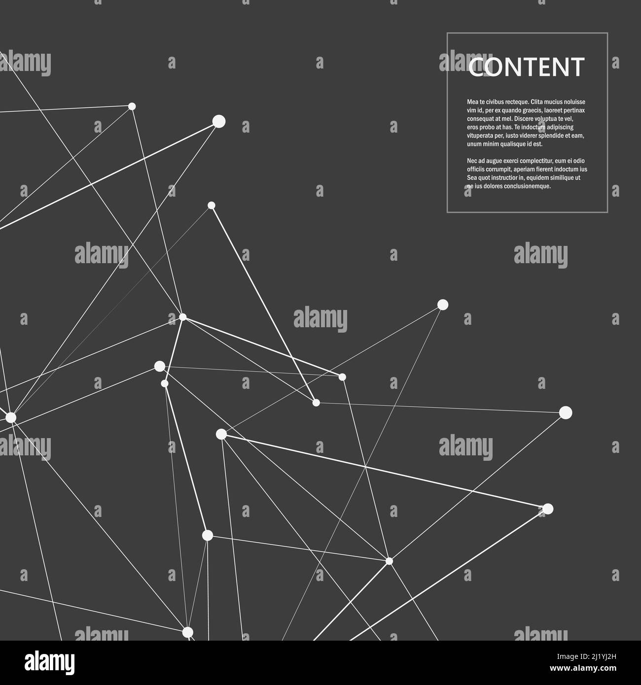 Abstract molecules technology connected with polygonal shapes on dark ...