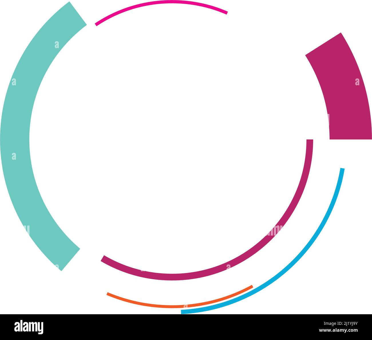 Rotating geometric sci-fi GUI UI hud circle, circular icon, element ...