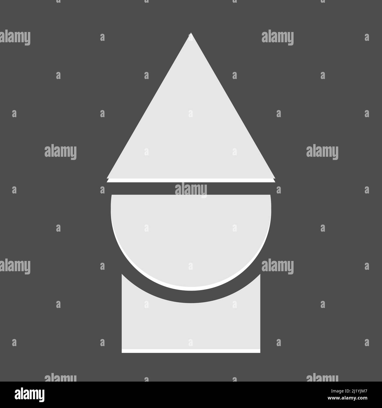 Geometric icon, logo shape with overlapping circle, square and triangle ...