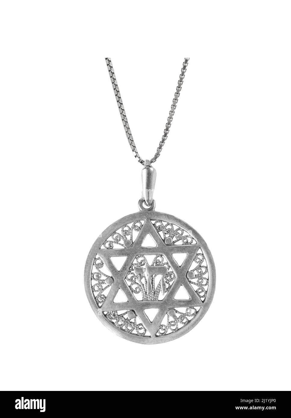 Silver Star of David Pendant isolated on white background Stock Photo ...