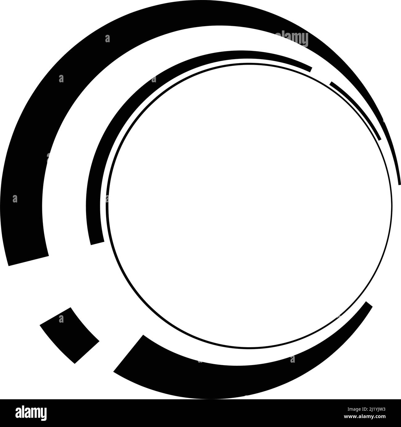 Rotating geometric sci-fi GUI UI hud circle, circular icon, element ...