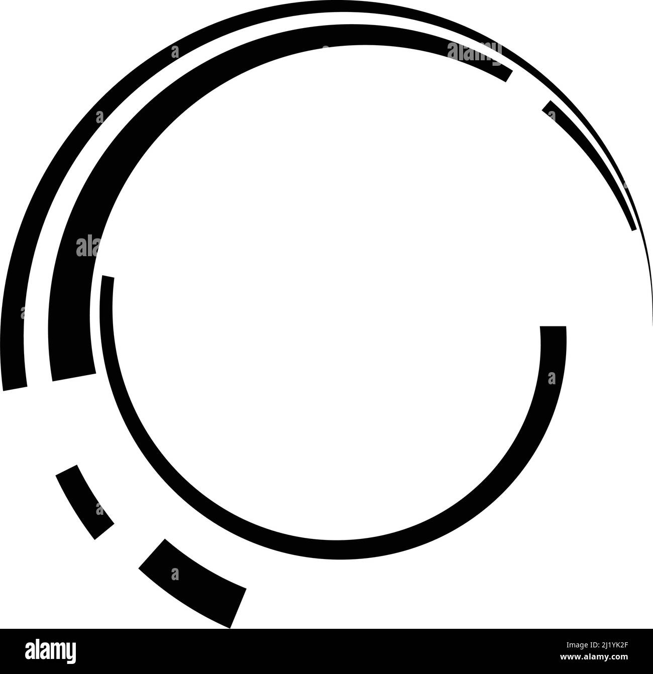 Rotating geometric sci-fi GUI UI hud circle, circular icon, element ...