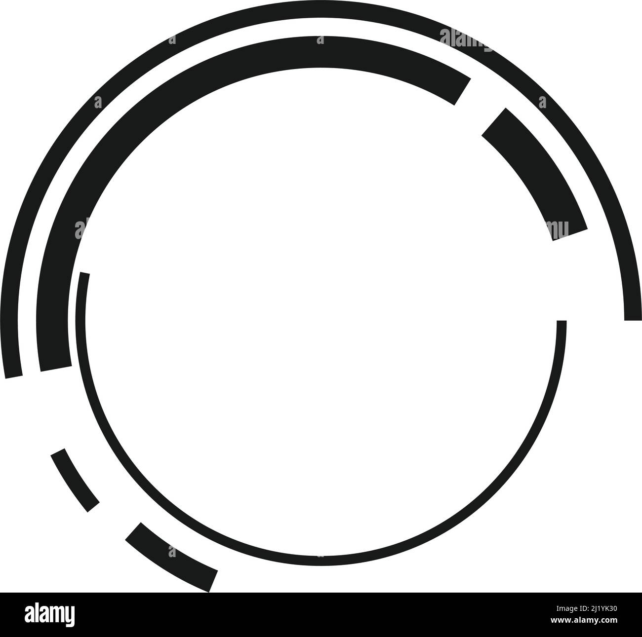 Rotating geometric sci-fi GUI UI hud circle, circular icon, element ...