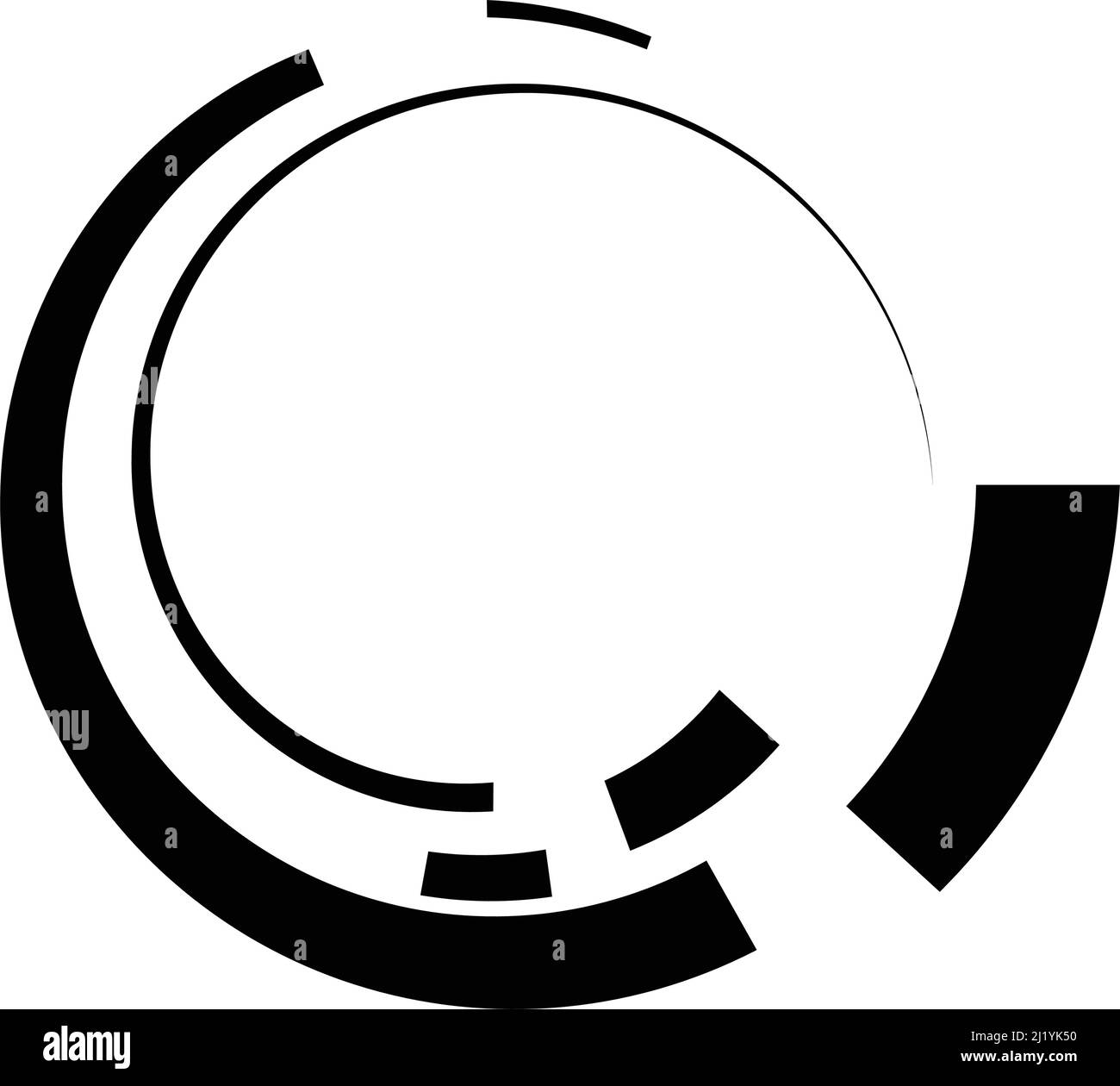 Rotating geometric sci-fi GUI UI hud circle, circular icon, element ...
